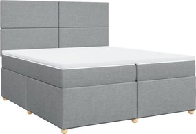 Box spring postel s matrací světle šedá 200 x 200 cm textil 3291380