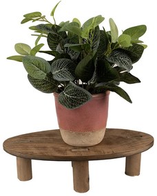 Dekorační květinový dřevěný oválný stolek  - 40*20*11 cm
