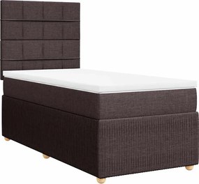 Box spring postel s matrací tmavě hnědá 80x200 cm textil 3294186