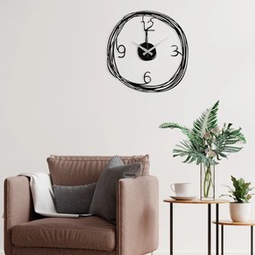 Wallexpert Dekorativní kovové nástěnné hodiny Gergo, Černá