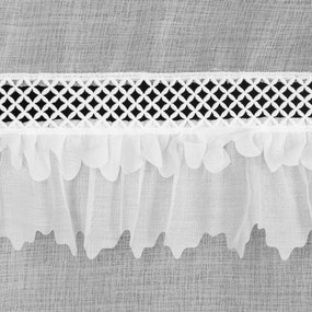ZÁCLONA NA KROUŽCÍCH KIARA 140X250 CM BÍLÁ