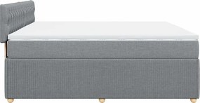 Box spring postel s matrací světle šedá 180 x 200 cm textil 3289842