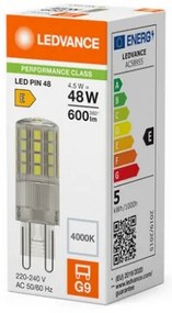 LED žárovka G9 LEDVANCE 4,5W (48W) neutrální bílá (4000K)