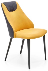 Jídelní židle Kiyoko (hořčičná + tmavě šedá). 1039644