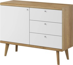 PSK Komoda PORO, Dub Riviera/Bílá 107 cm