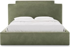 Zelená čalouněná dvoulůžková postel s úložným prostorem s roštem 140x200 cm Princess – Micadoni