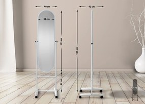 Stojací zrcadlo Nane Oval – bílá