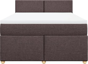 Box spring postel s matrací tmavě hnědá 140x190 cm textil 3288971