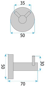 Rea Leo, koupelnový 2-háček na ručníky, chromová, REA-88040
