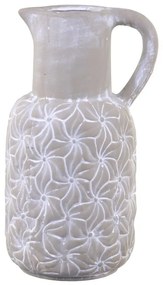 Cementový antik dekorační džbán s květy Colmar - 16*14*30cm