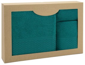 BAVLNĚNÉ RUČNÍKY SOLANO SADA 1 KS 30X50 CM, 1 KS 50X90 CM, 1 KS 70X140 CM TMAVĚTYRKYSOVÁ