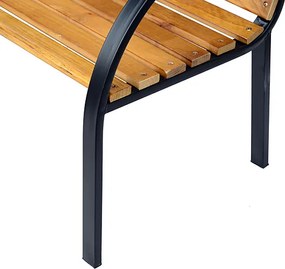 Zahradní lavička Outsunny 2místná lavička z oceli a borovicového dřeva, přírodní vzhled, Š122 x D60 x V83 cm, ideální na zahradu a terasu | Aosom.de