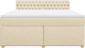 Box spring postel s matrací krémová 180x200 cm textil 3289071
