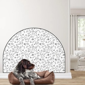 PIPPER. Ochranná textilní nálepka na zeď - Oblouk - Zvířata Velikost: 83x60cm, Jméno: Se jménem