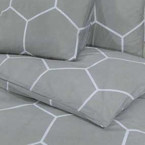 Sada povlečení na peřinu šedá a bílá 200x220 cm bavlna 136457