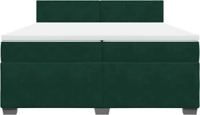 Box spring postel s matrací tmavě zelená 200x200 cm samet 3286399