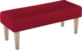 Dlouhá lavička 100x40cm barva červená látka pletený vzor