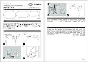 Zrcadlo do koupelny na zeď do pokoje do ložnice do předsíně na chodbu AMBIENTE OVAL 120 x 60 cm s LED podsvícením  po celém obvodu POP_AMBIENTE_OVAL 411-231