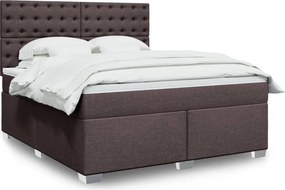 Box spring postel s matrací tmavě hnědá 180x200 cm textil 3290584