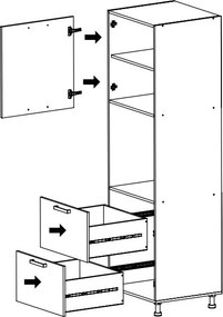 Casarredo - Komfort nábytek Kuchyňská linka DAKOTA 280 cm, bílá/dub kraft zlatý