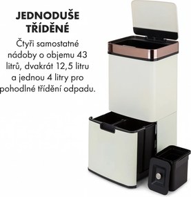 Klarstein Royal Trash Rose Gold, odpadkový koš se senzorem, 72 l, ušlechtilá ocel, růžovozlatá