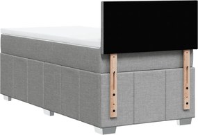 Box spring postel s matrací světle šedý 100 x 200 cm textil 3286972