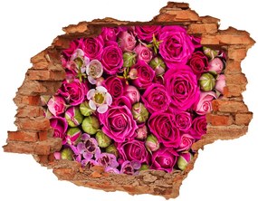 Wallmuralia Samolepící díra nálepka beton Růže 90x70 cm