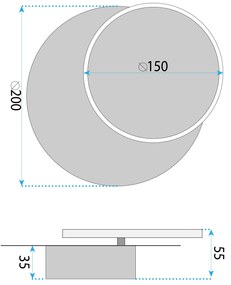 Toolight Toolight, nástěnné LED svítidlo 20cm, 10W, 3000K, LHJ082-W, černá, OSW-60040