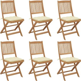 vidaXL Skládací zahradní židle s poduškami 6 ks masivní akácie [3075010] Barva: antracitová