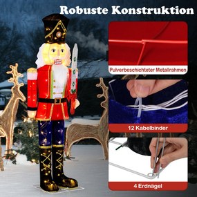 Costway Svítící vánoční louskáček 157 cm se 100 LED
