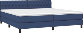 Box spring postel s matrací a LED modrá 200x200 cm textil 3133427