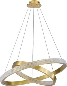 Toolight Toolight, LED stropní svítidlo 60cm, 55W, 3500lm + dálkové ovládání, APP1772-CP, zlatá matná, OSW-06351