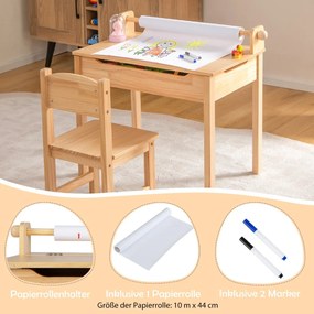 Costway Toddler Multifunkční stolek s židlí pro umění a řemesla s držákem