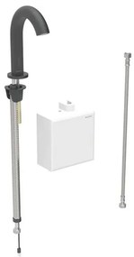 Geberit Piave - Elektronický umyvadlový ventil, napájení z generátoru, easy to clean, Bluetooth, matná černá 116.165.14.1