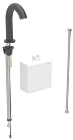 Geberit Piave - Elektronický umyvadlový ventil, pro studenou vodu, napájení z generátoru, easy to clean, Bluetooth, matná černá 116.165.14.1
