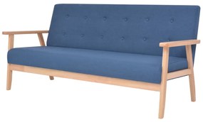 vidaXL Trojmístná sedačka, textil, modrá