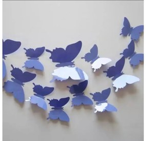Samolepka na zeď "Plastové 3D Motýli - Fialové" 12ks 5-10 cm