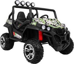 Ramiz Terénní bugina pro děti maskáčová + pohon 4x4 + dálkové ovládání + nosič zavazadel + rádio MP3 + LED