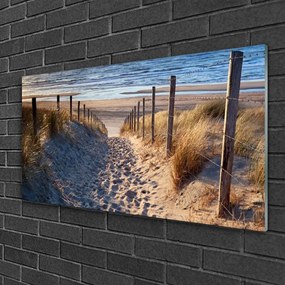 Obraz na skle Stezka Moře Krajina 100x50 cm