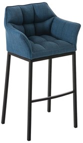 Barová židle Damas B4 ~ látka, černý rám - Modrá