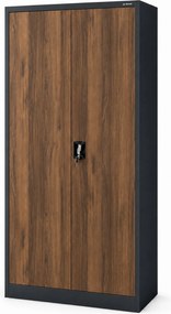 Kovová skříň s úložným prostorem antracitová/ořech, 900x1850x450 mm: TOMASZ Eco Design
