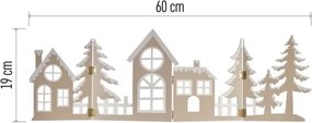 EMOS LED dřevěná vesnička 60cm DCWW41