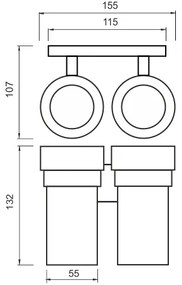 Nimco Držák sklenek dvojitý KEIRA - KE 22058DW-26
