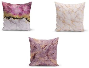 Sada 3 povlaků na polštáře Minimalist Cushion Covers Pinkie Cassie, 45 x 45 cm