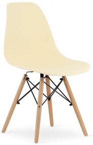 Jídelní židle OSAKA krémová (hnědé nohy)