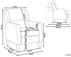 Sametové rozkládací křeslo modré EGERSUND Beliani