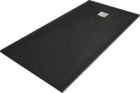 Mexen Stone+, obdélníková vanička z minerálního kompozitu 160 x 90 cm, černá matná, 44709016