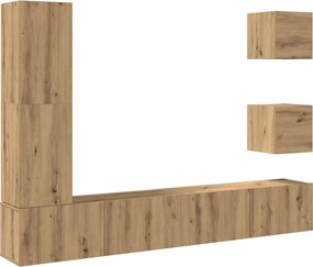 Sada 5 kusů nástěnné TV skříňka dub artisan kompozitní dřevo 3329202