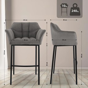 Barová židle Damaso B manšestr s čtyřnohou konstrukcí – taupe