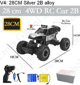 Offroad auto na dálkové ovládání, více variant Varianta: V4: 28CM Silver 2B alloy (slitina)